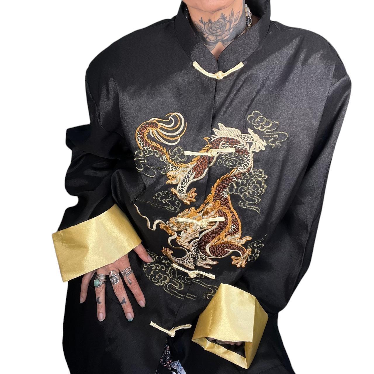 Vintage Chinese satin jacket This vintage satin... | Depop