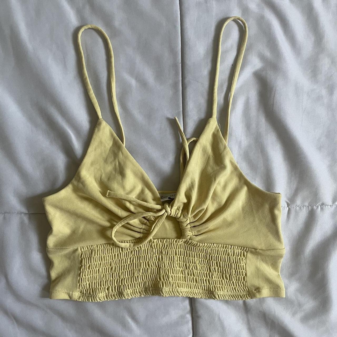 pastel yellow top perfect for the summer worn once... - Depop