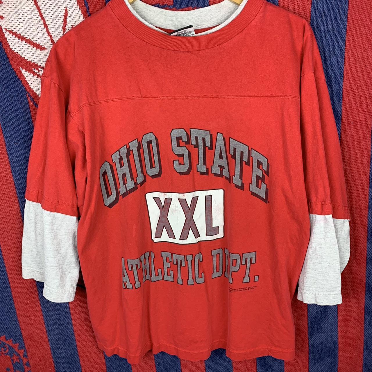 VINTAGE 90s OHIO STATE BUCKEYES FOOTBALL 3/4 Sleeve... - Depop