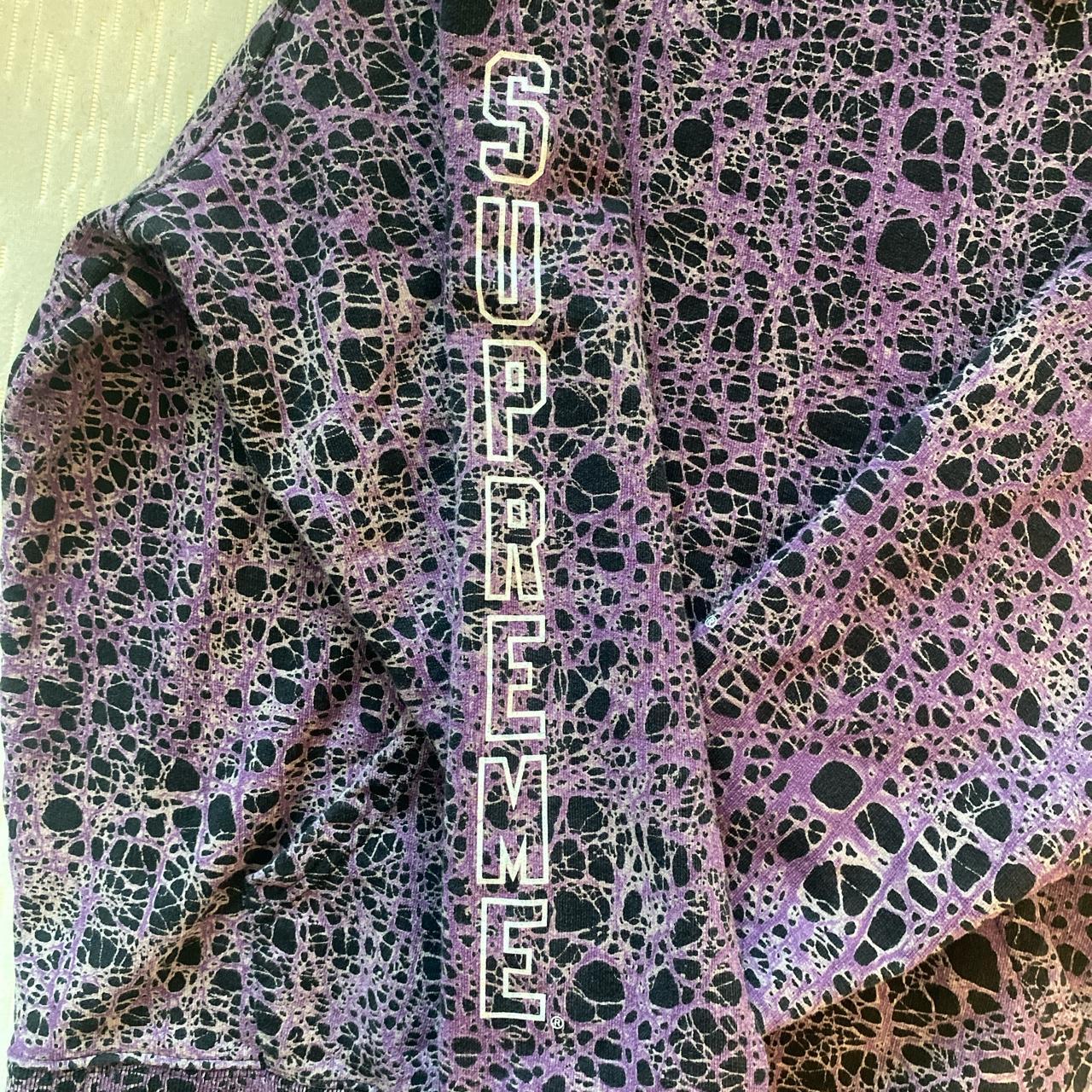 Supreme Men's Purple and White Hoodie | Depop