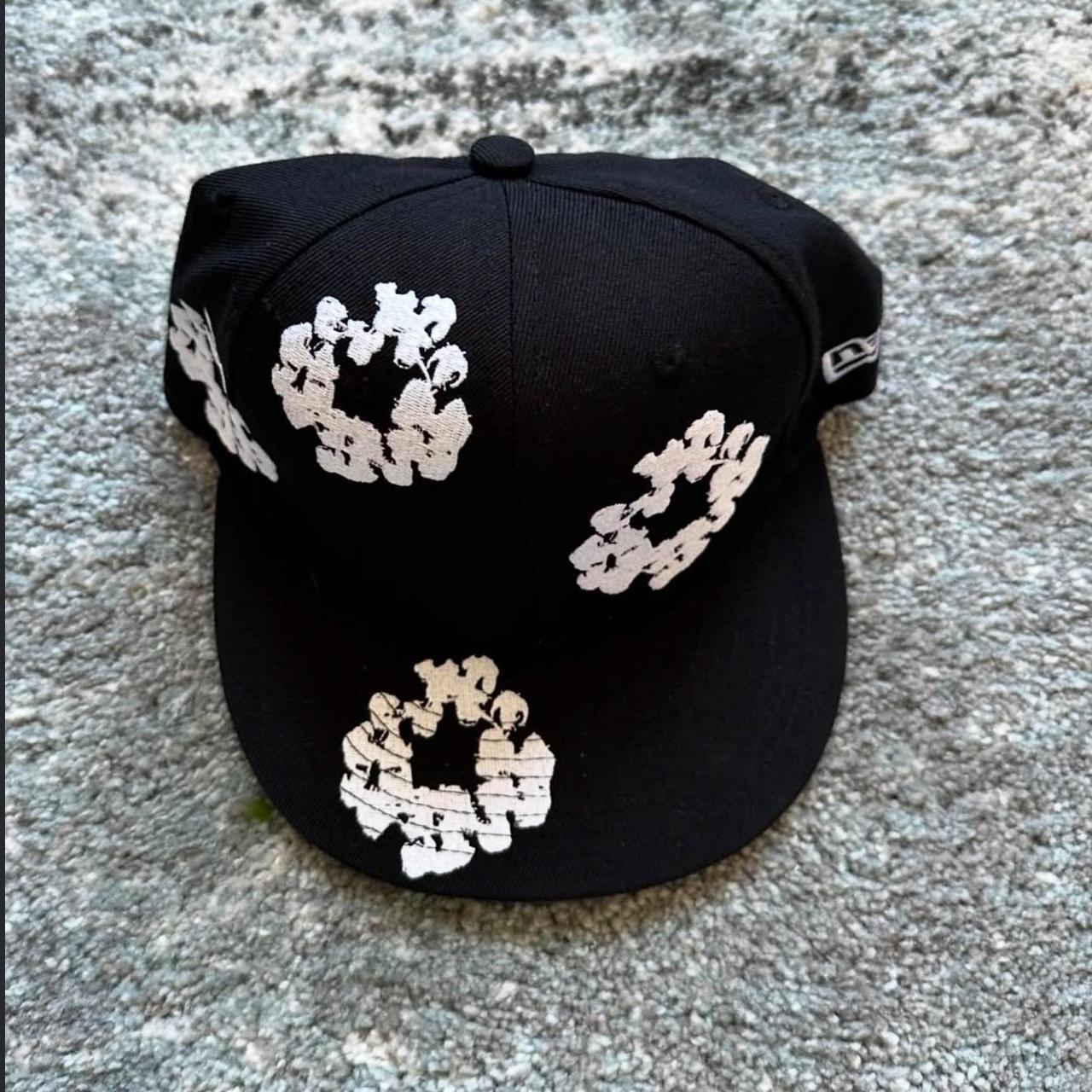 back and white denim tears hat size 7 3/8 | Depop