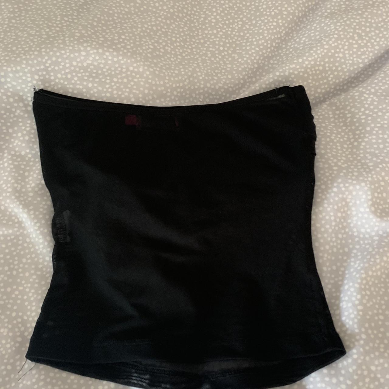 Black edikted sheer mesh strapless/bandeau top. Worn... - Depop