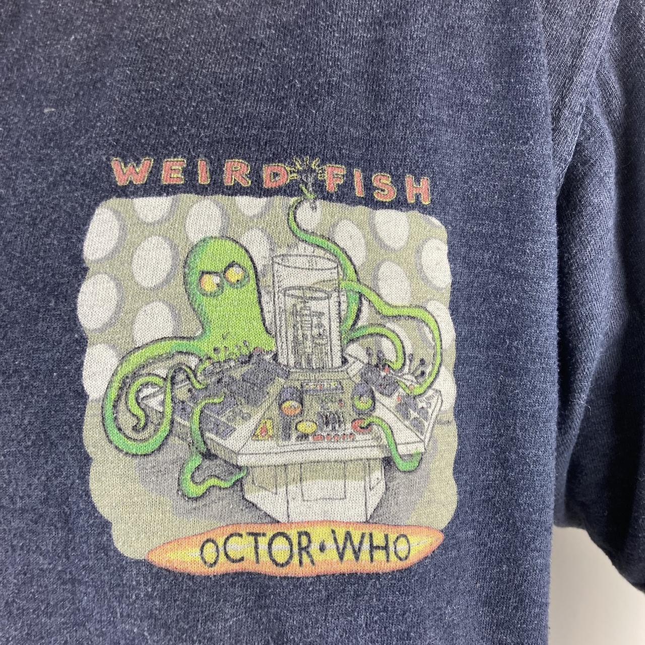 Weird fish Octor Who graphic t shirt in navy Super... - Depop