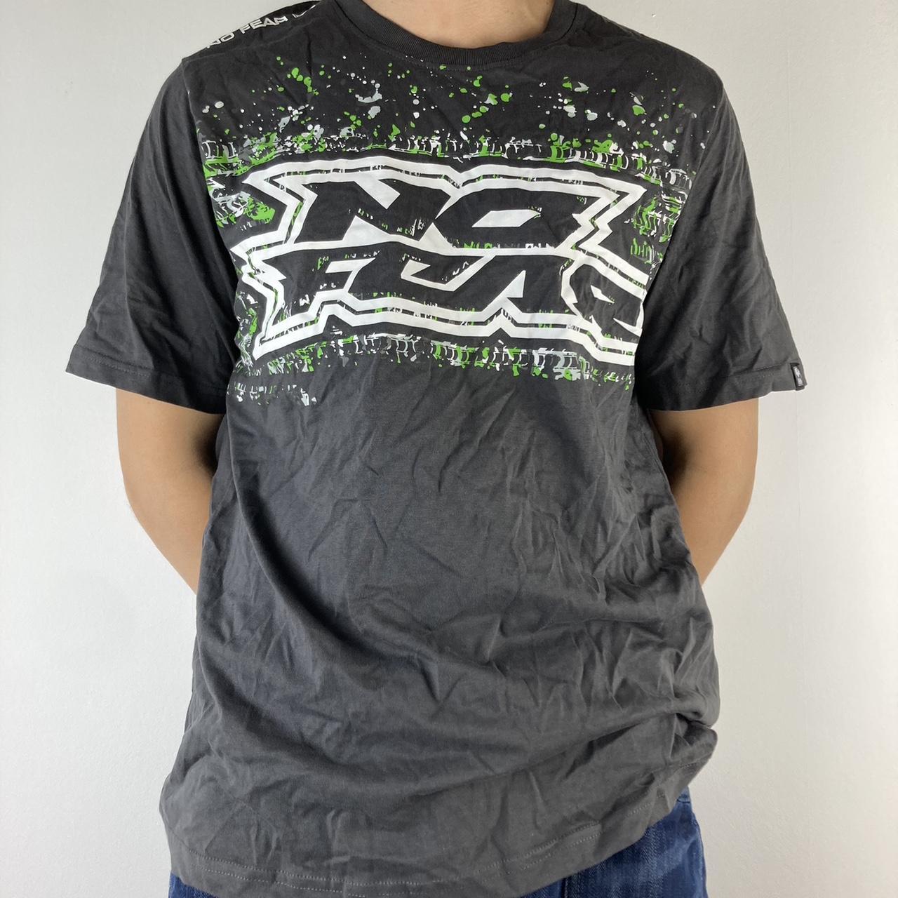 No fear dark grey graphic t shirt with white and... - Depop