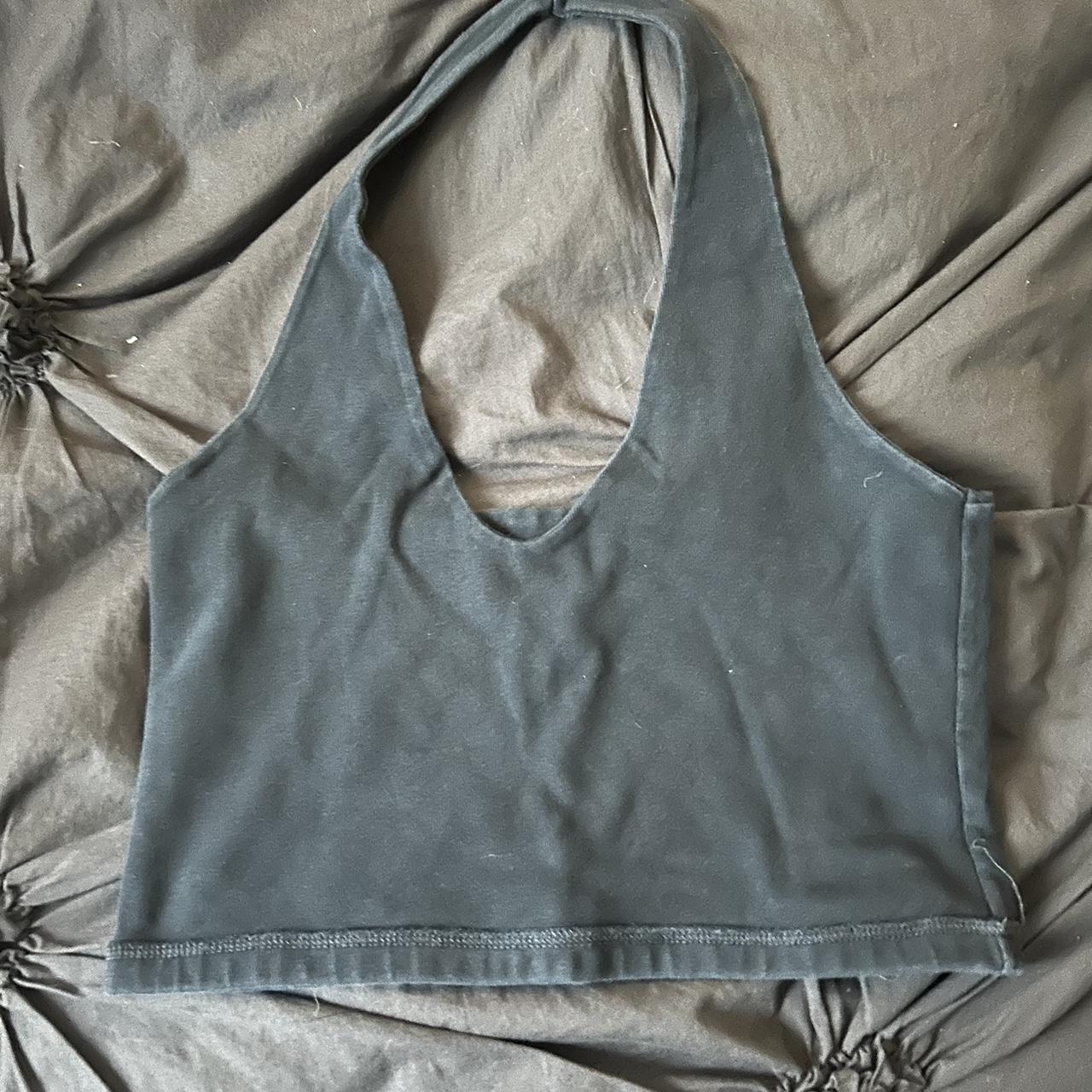 navy blue halter top brandy melville!! - Depop