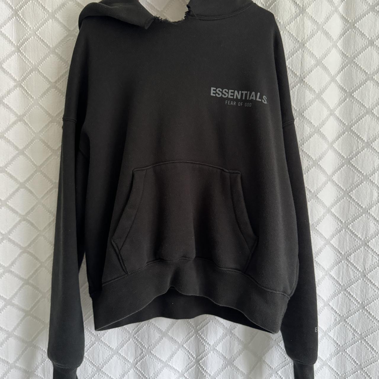 black essentials hoodie size: youth M/8 • a... - Depop