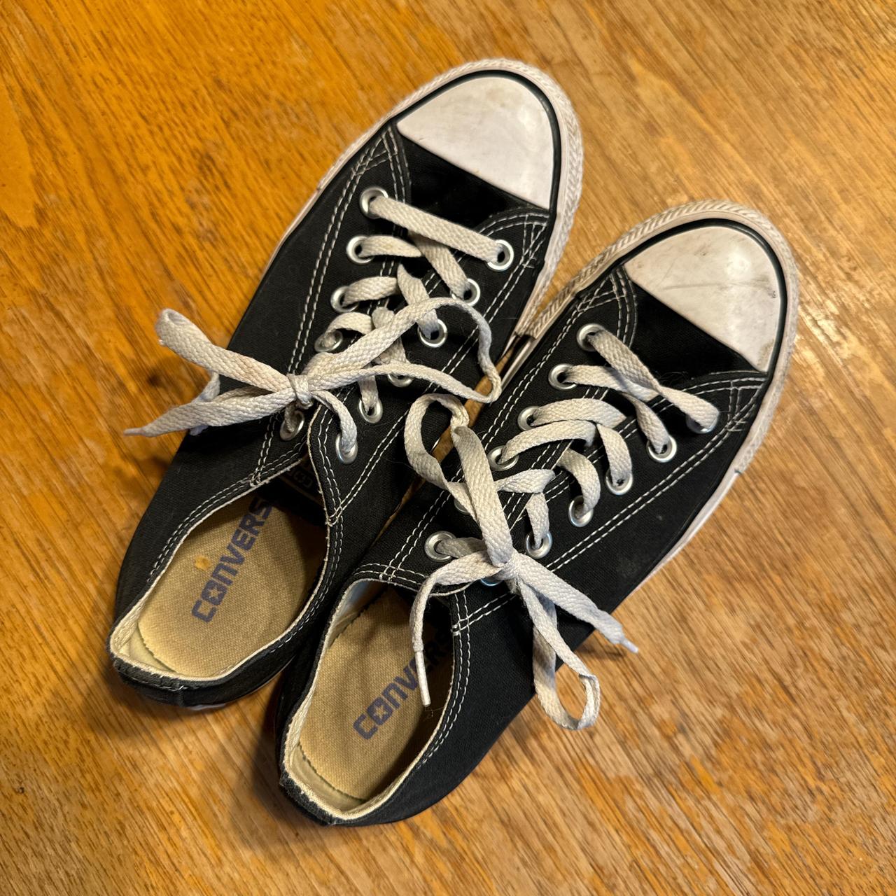 Low top black converse in a women’s 8/men’s 6 def... - Depop
