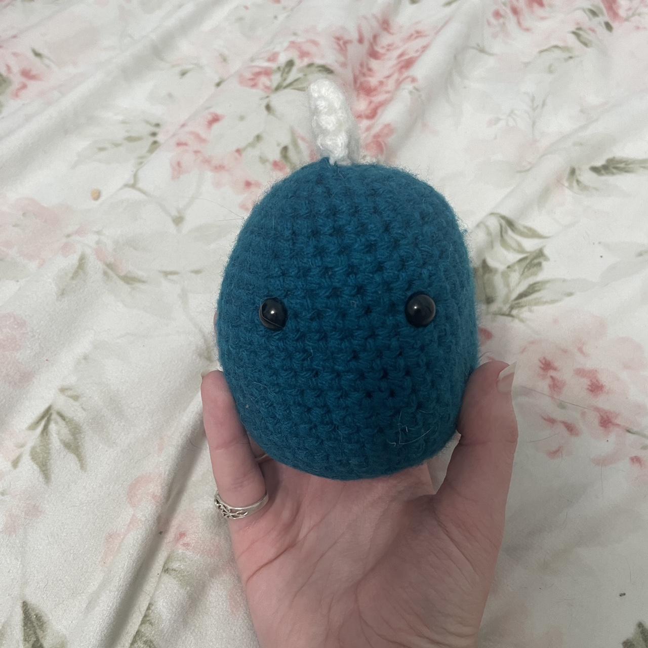 Small handmade cyan dinosaur, hand for size #crochet... - Depop
