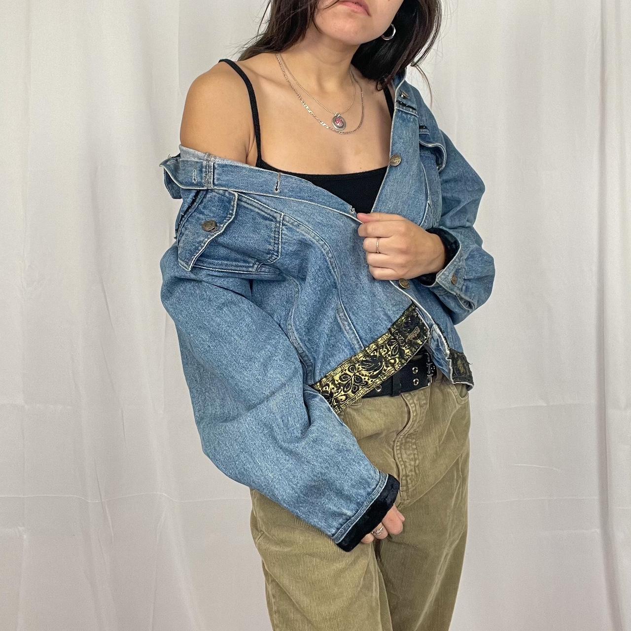 Super sick vintage denim jacket with bead work and... - Depop