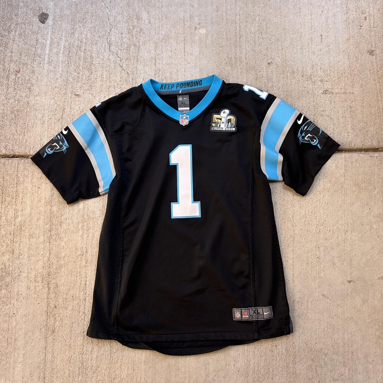 Black and blue NFL Carolina Panthers Cam Newton... | Depop