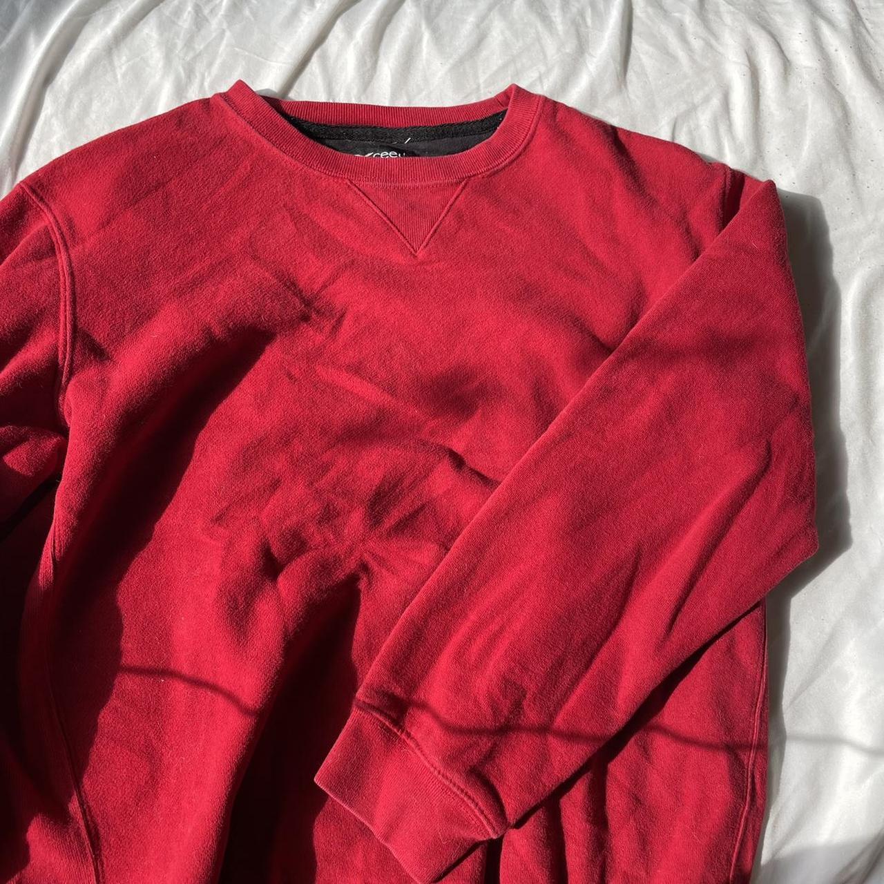 Plain red crewneck sweatshirt. Color is more... - Depop