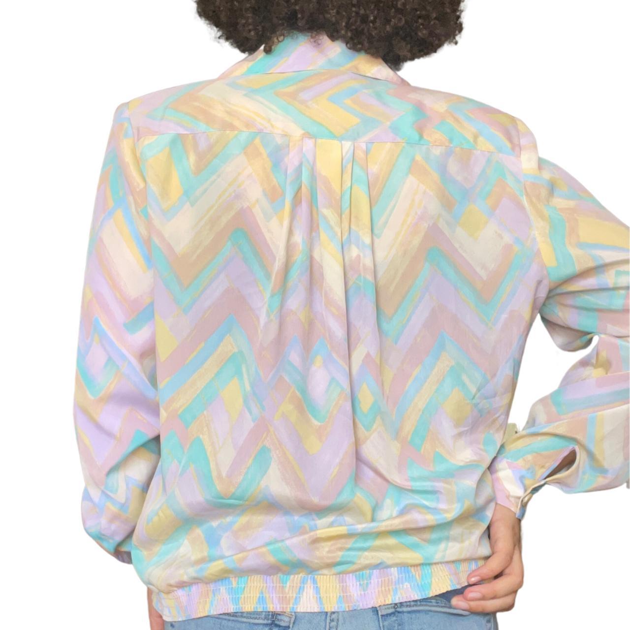 Philippe Marques 80s Button Up Blouse with light... - Depop