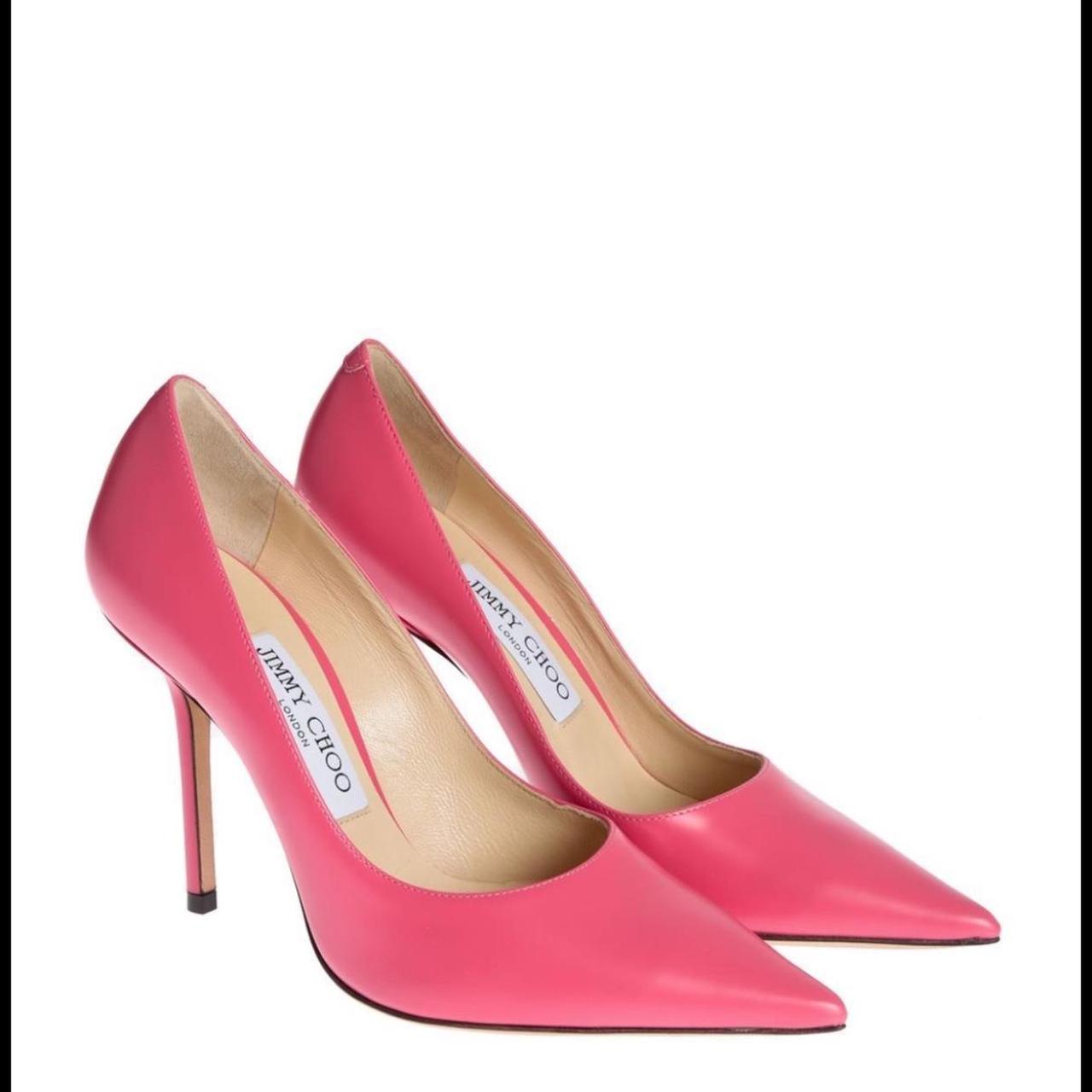 Jimmy Choo LOVE 100 Fuchsia Calfskin Heels Step... | Depop