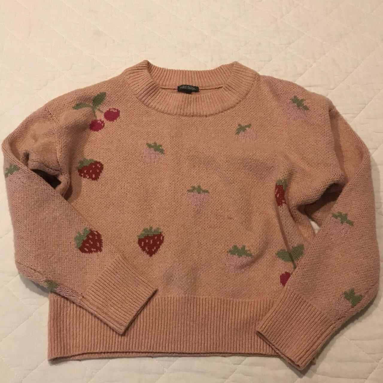 Cute fruit print sweater. Very soft and cozy. Only... - Depop