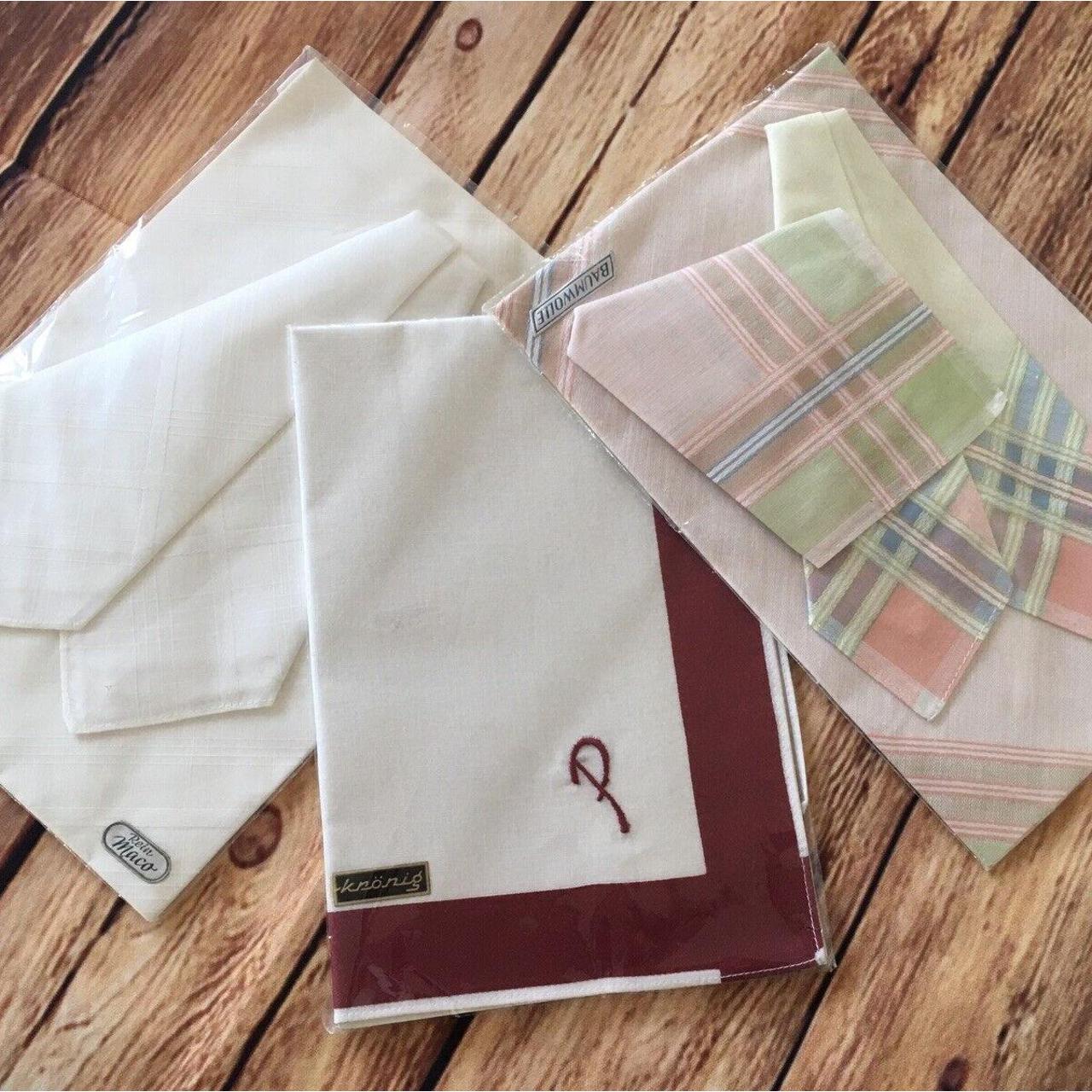 7 x Vintage 100% Cotton German Quality Handkerchiefs... - Depop