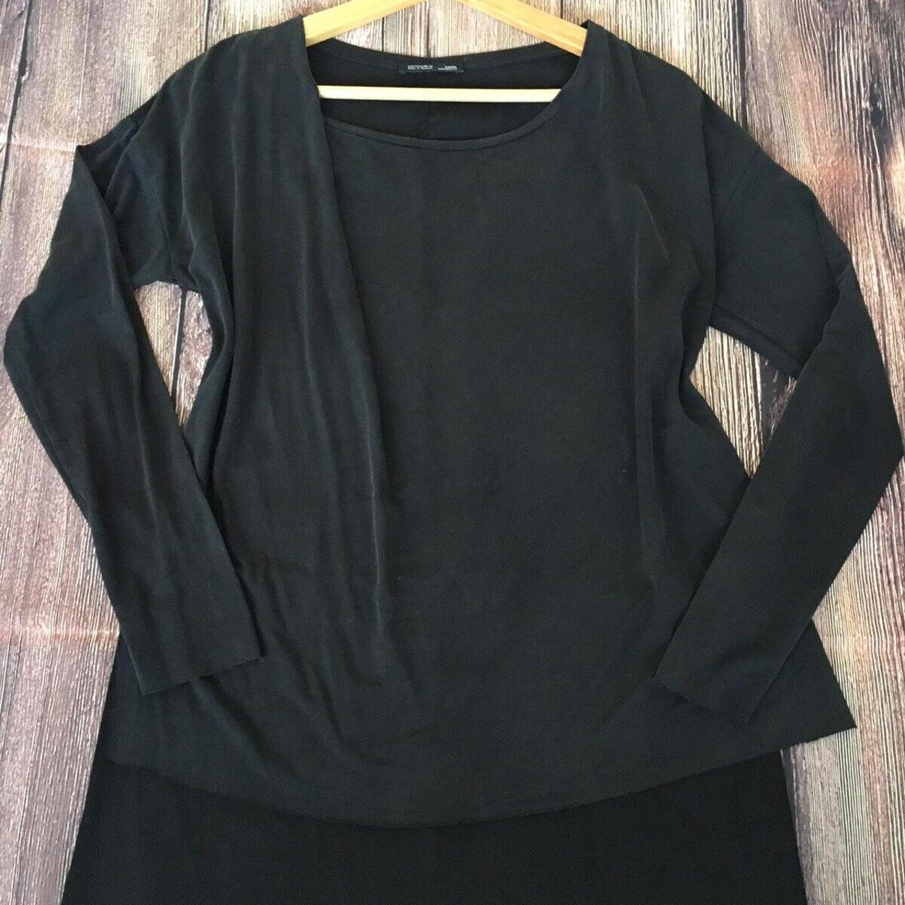 Zara W/B Collection arsenic black cupro/elastane... - Depop