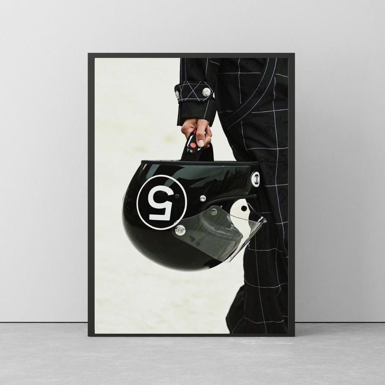 chanel racing helmet poster prints 🖤printed on... - Depop