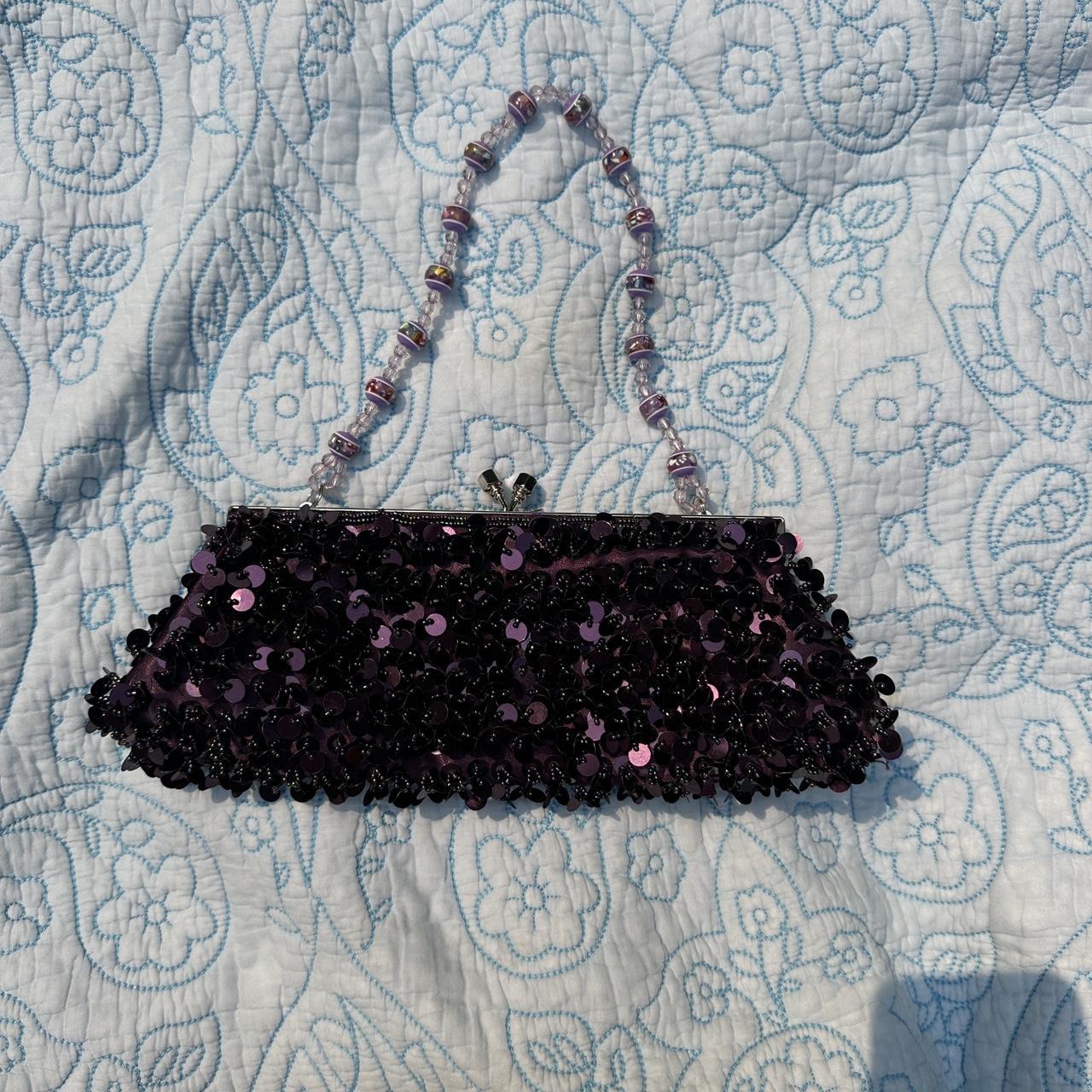 Purple sequin mini shoulder y2k bag - new and is... - Depop