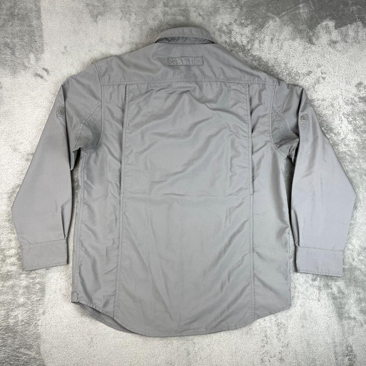 Duluth Trading Co. Men's Grey Fishing Button Down... - Depop