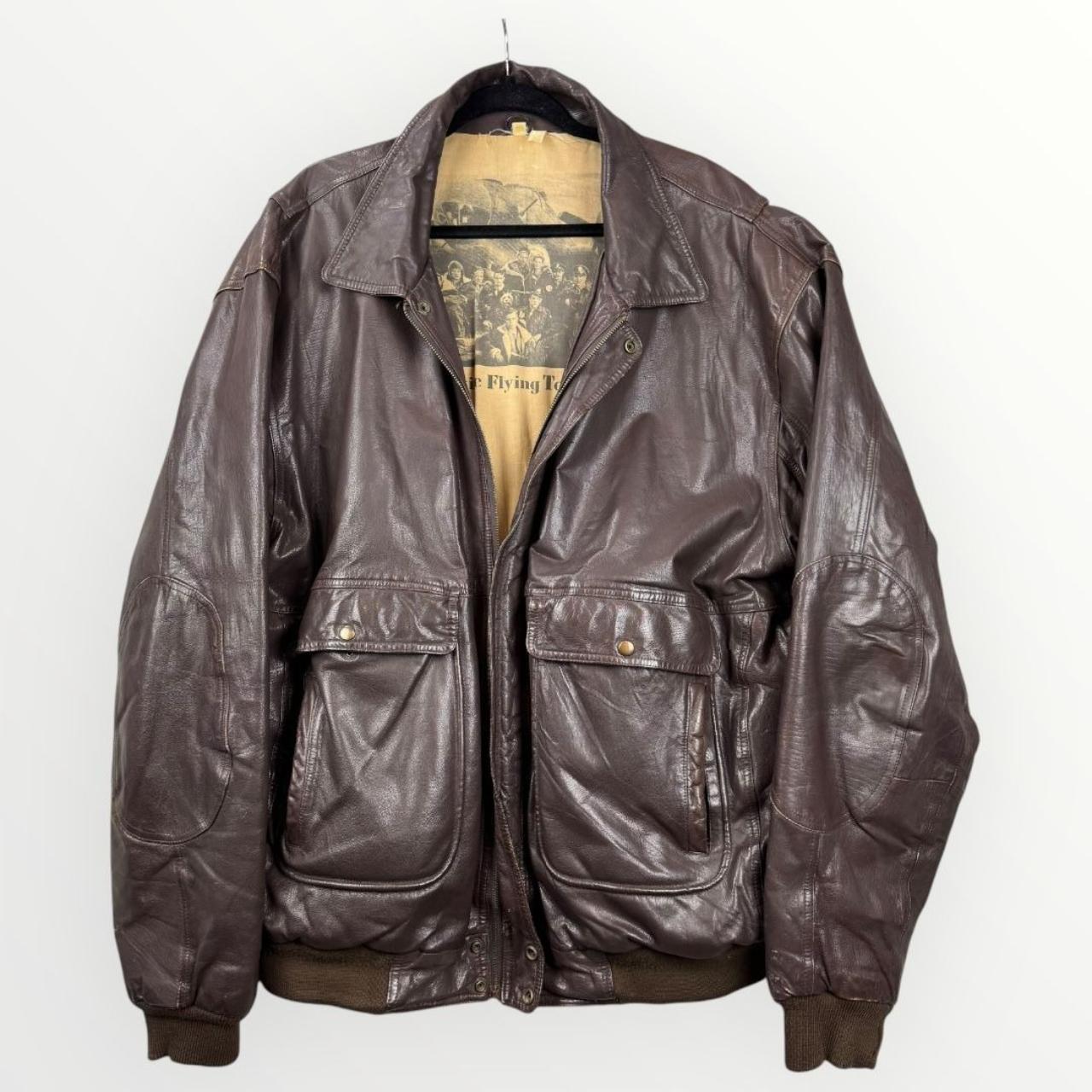 Vintage Pontiac Flying Team Men's Pilot Leather... | Depop