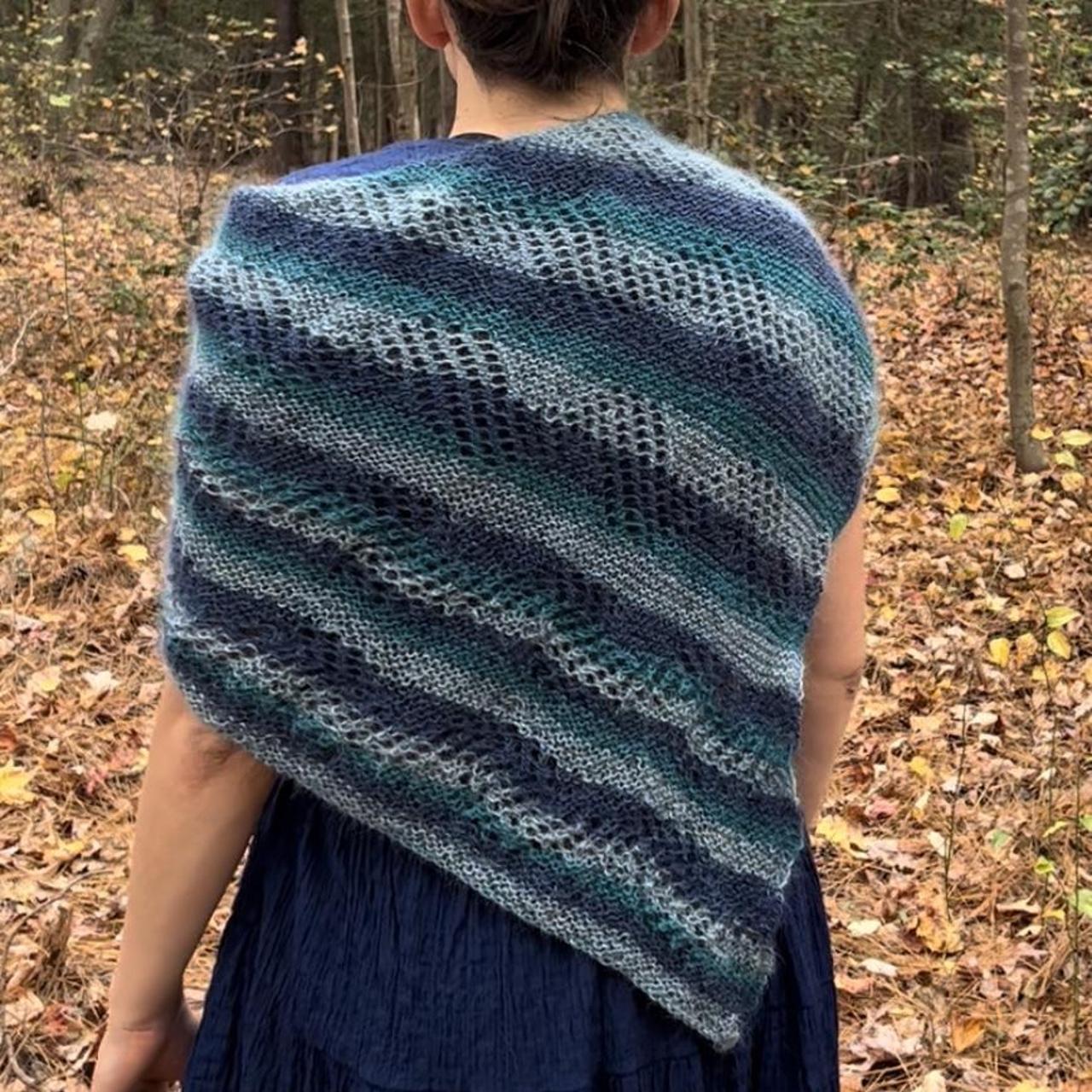 Women's Blue and Navy Scarf-wraps | Depop