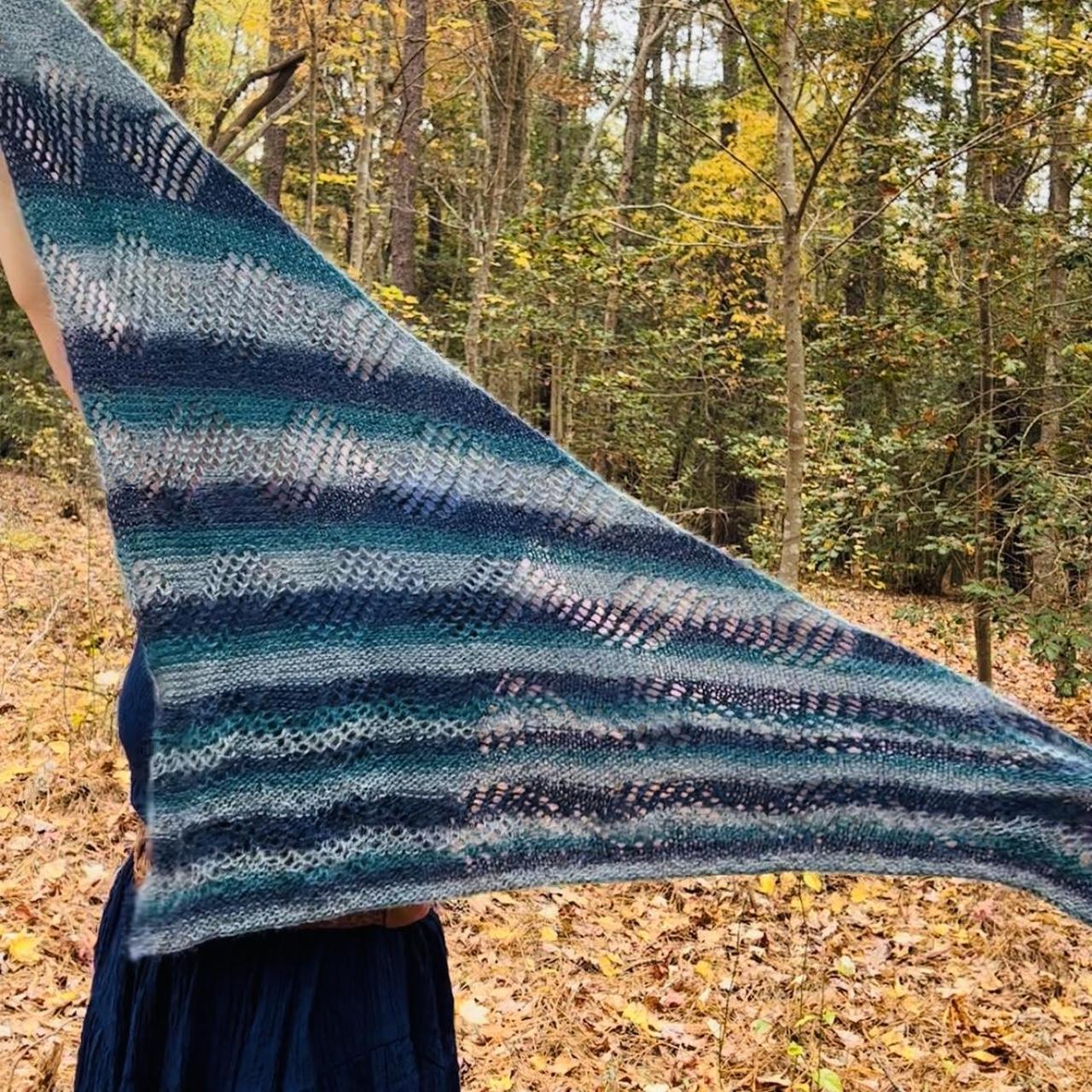 Women's Blue and Navy Scarf-wraps | Depop