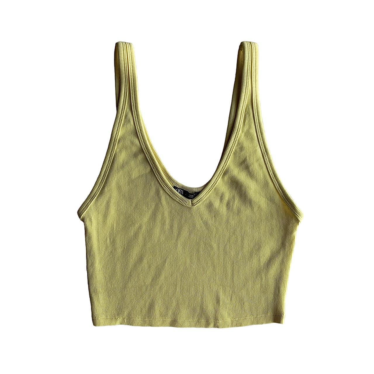 zara yellow ribbed tank top 💛 a beautiful yet... - Depop