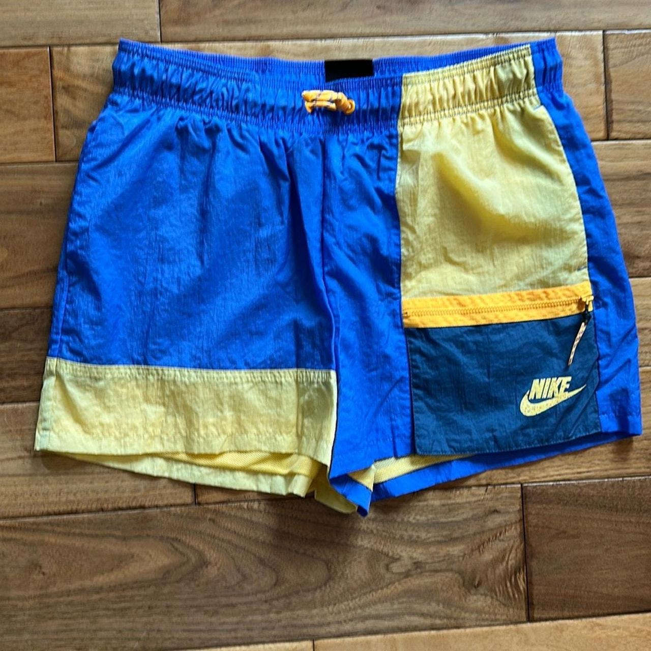 Nike reverse color block nylon short. Sz medium.... | Depop
