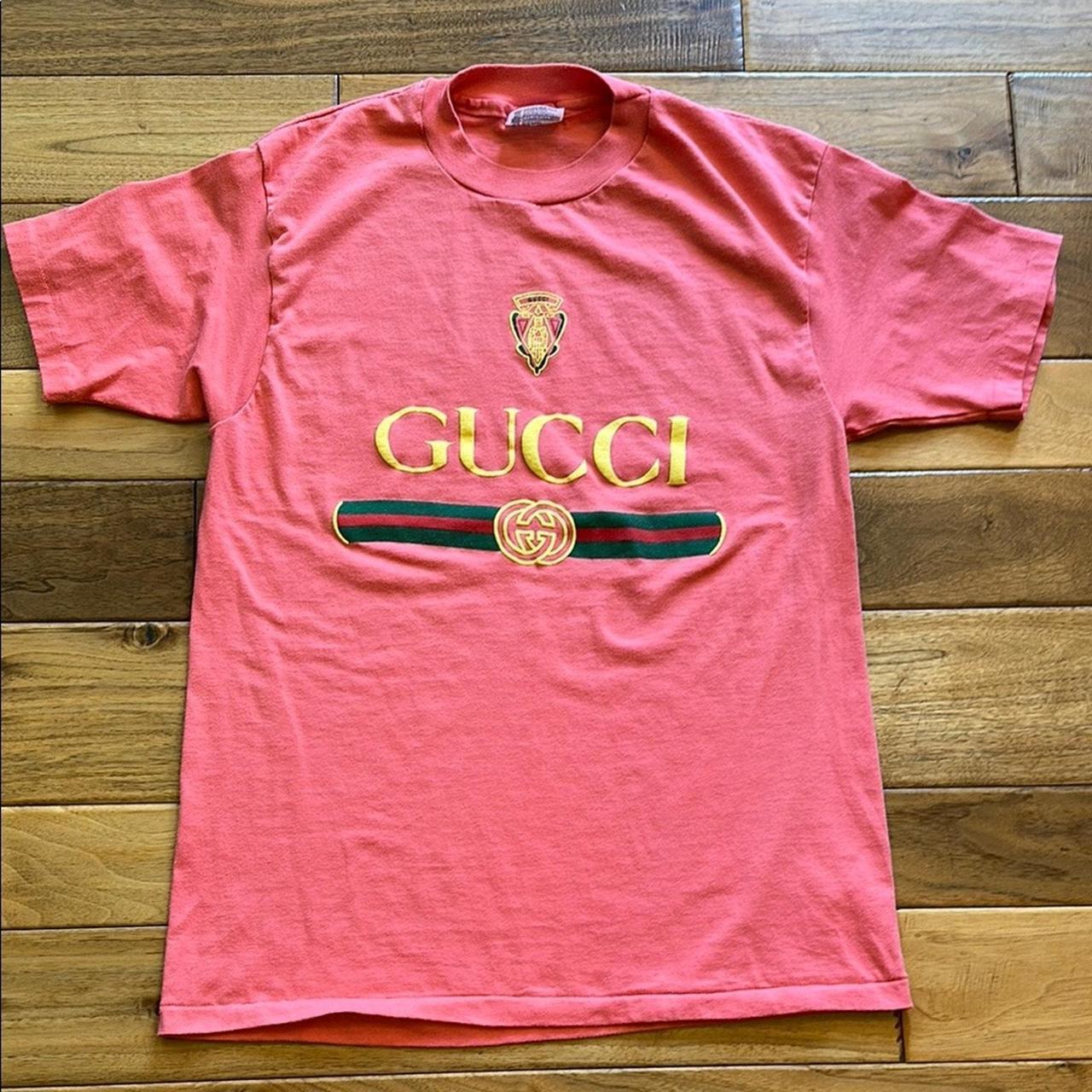 Vtg 90s 90s GUCCI bootleg T. Bubble graphic, single... | Depop