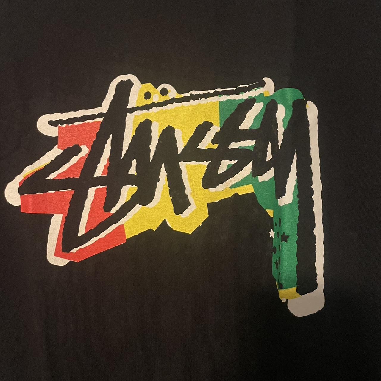 STUSSY Rasta Tri Color Tee sz L condition:... - Depop