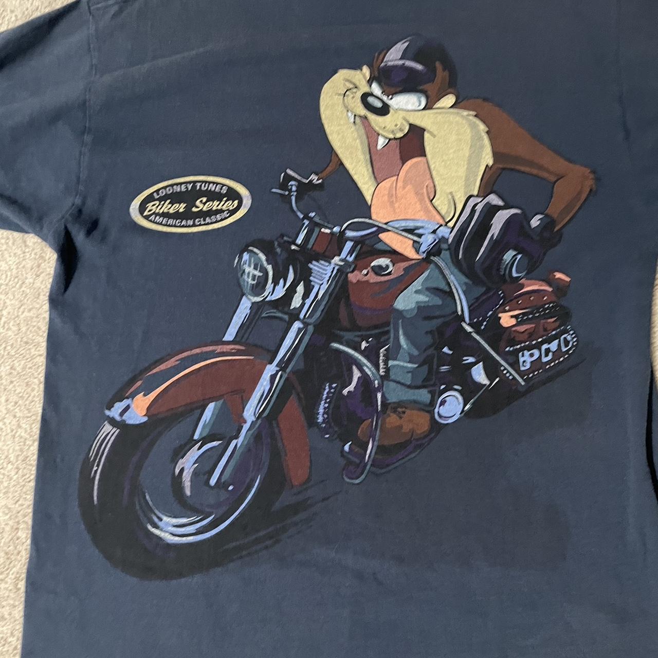 1996 Looney Tunes Biker Taz sz L condition... - Depop