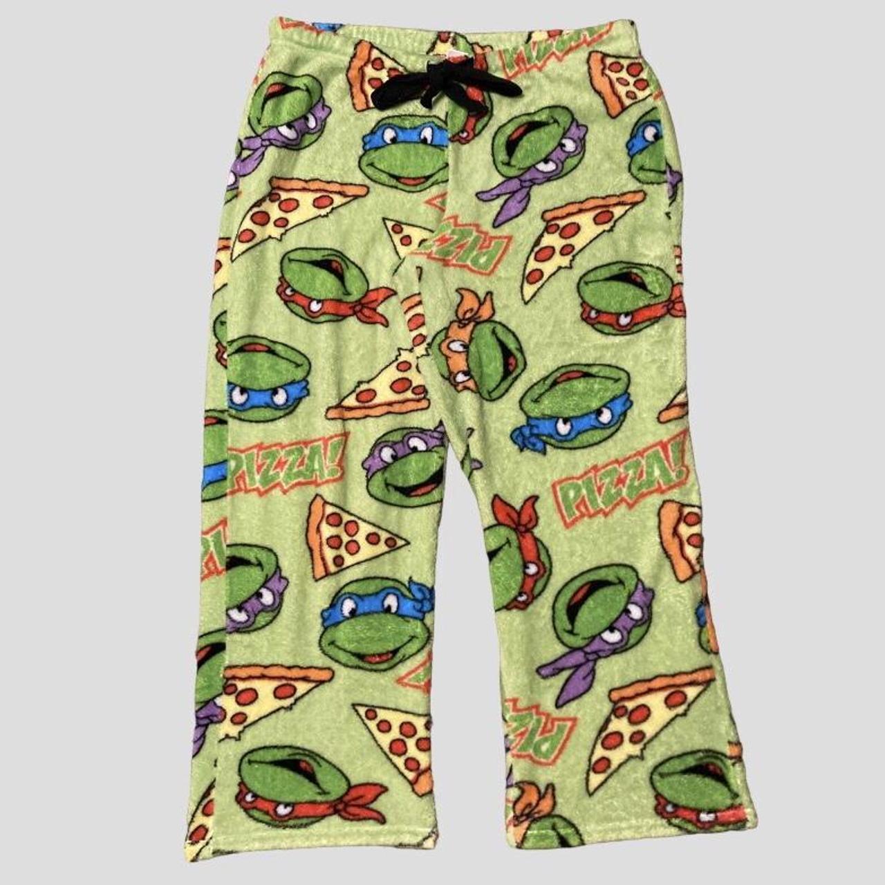 y2k tmnt teenage mutant ninja turtles green pajama... - Depop