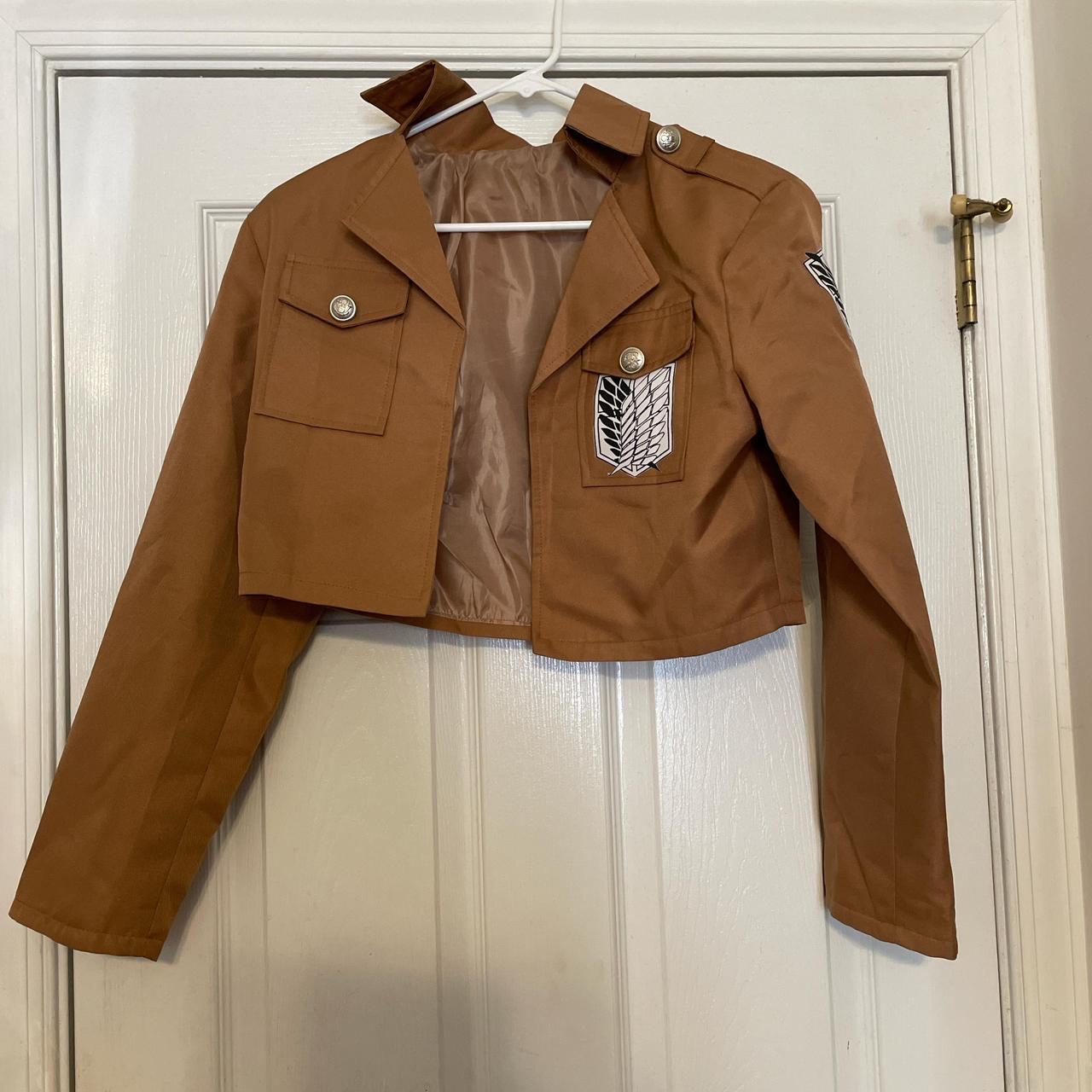 Attack on titan Scout Regiment Jacket (Black and... - Depop