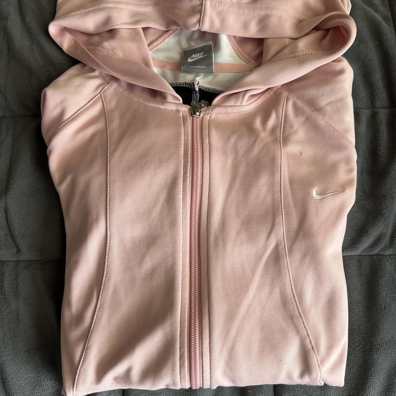 Baby Pink Nike zip-up!! Size L- 12/14 but fits... - Depop
