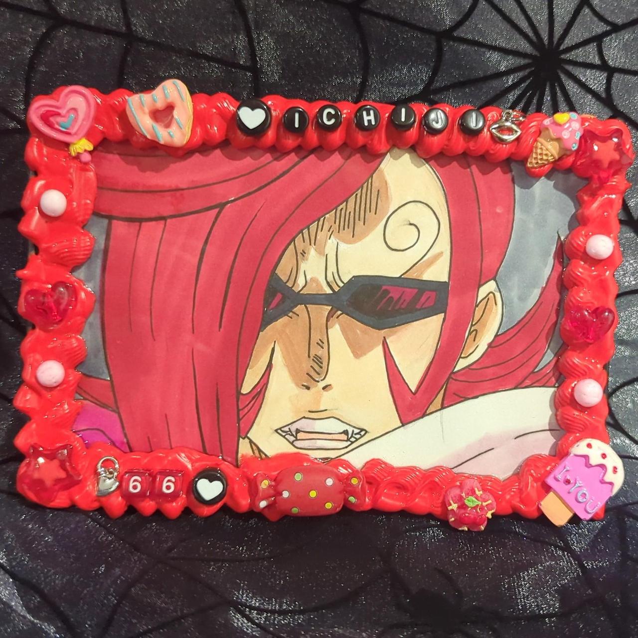 Hand-drawn One Piece Ichiji drawing in Decoden Frame... | Depop