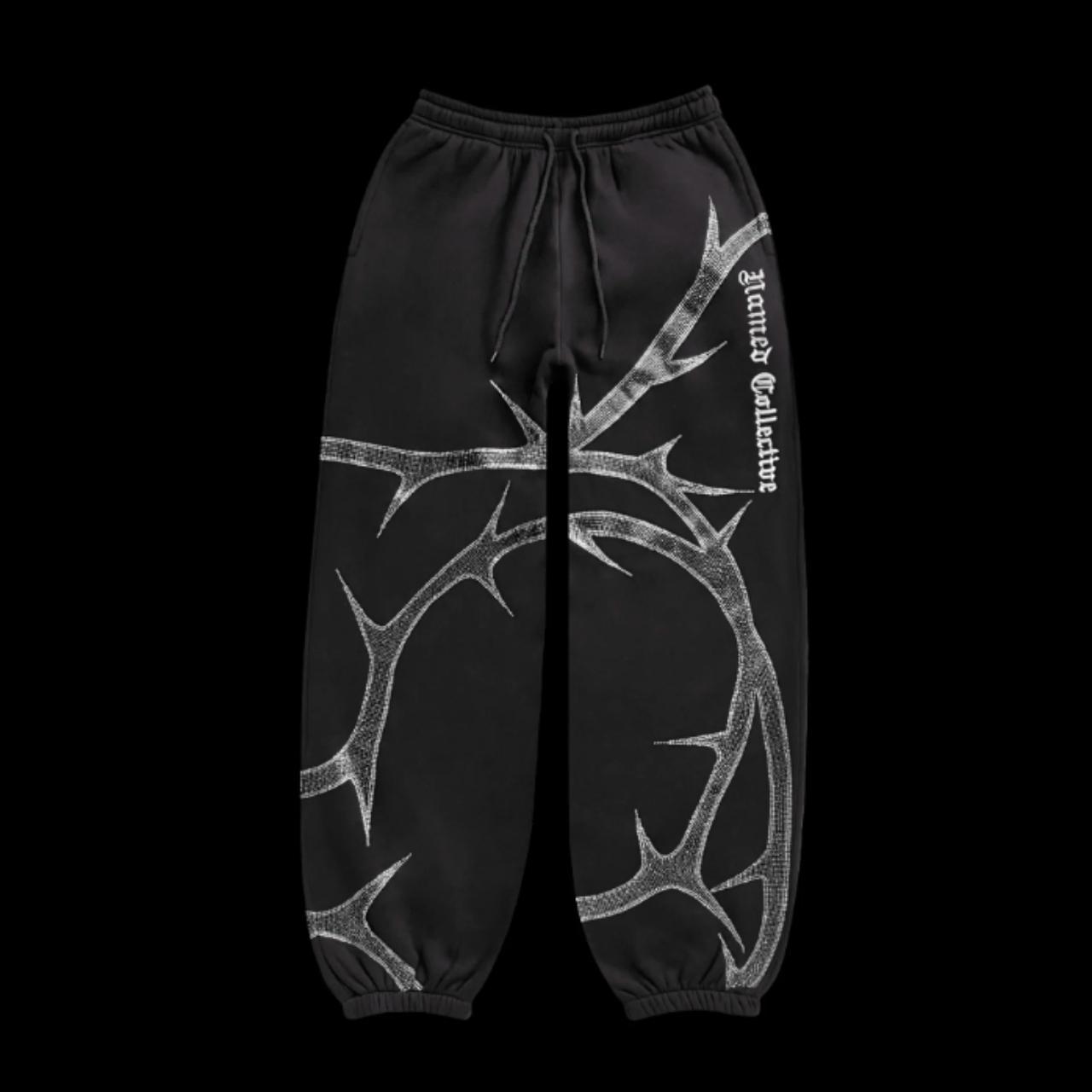 NAMED COLLECTIVE - THORN RHINESTONE BLACK TRACKSUIT... - Depop