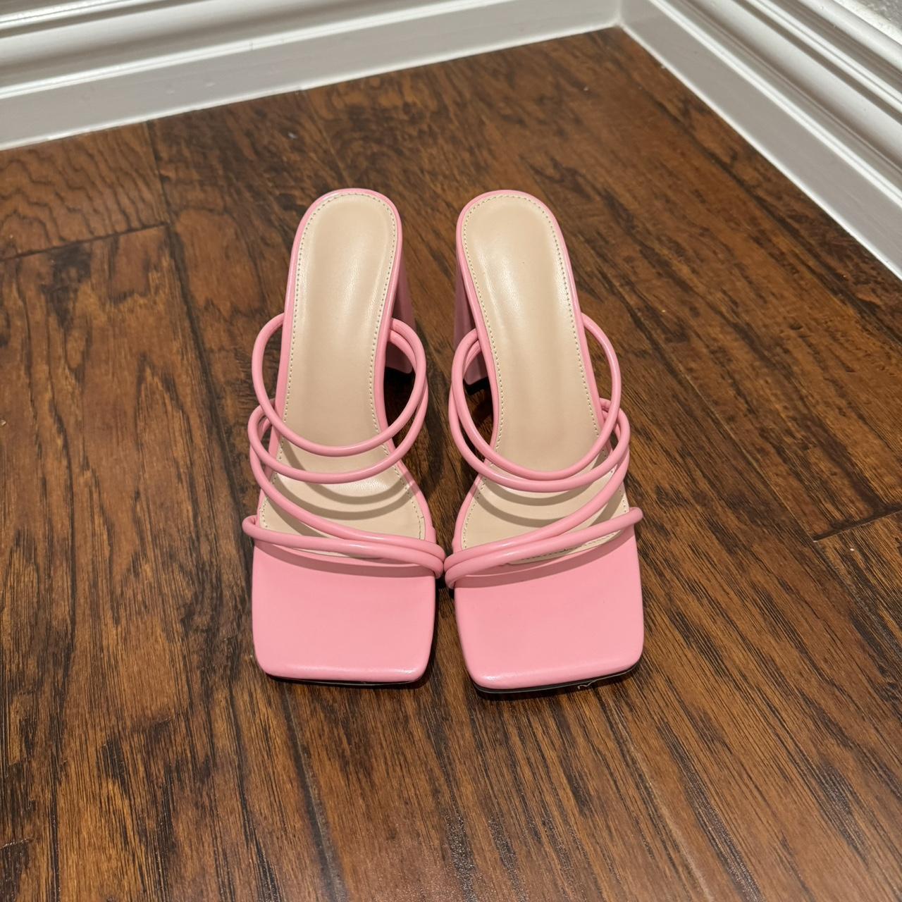 shein - pink mule sandals 👡 multi strapped, chunky... - Depop