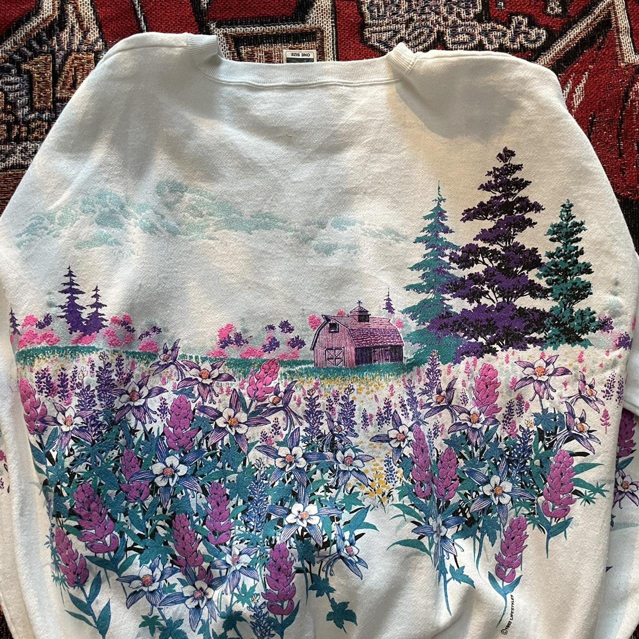 Vintage flower field sweater Size: fits like... - Depop