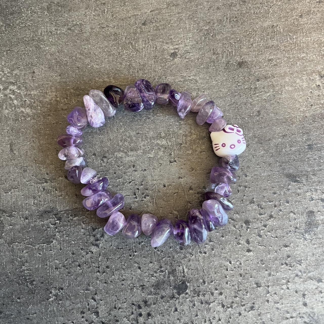 amethyst crystal gemstone chip hello kitty sanrio... - Depop