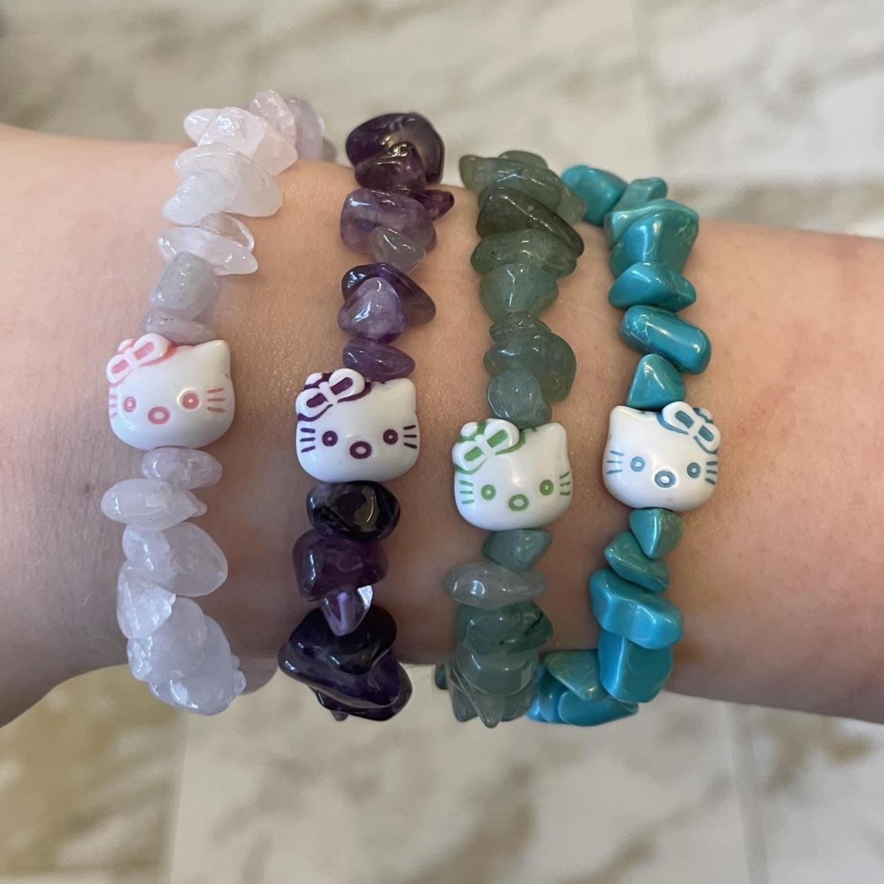 amethyst crystal gemstone chip hello kitty sanrio... - Depop