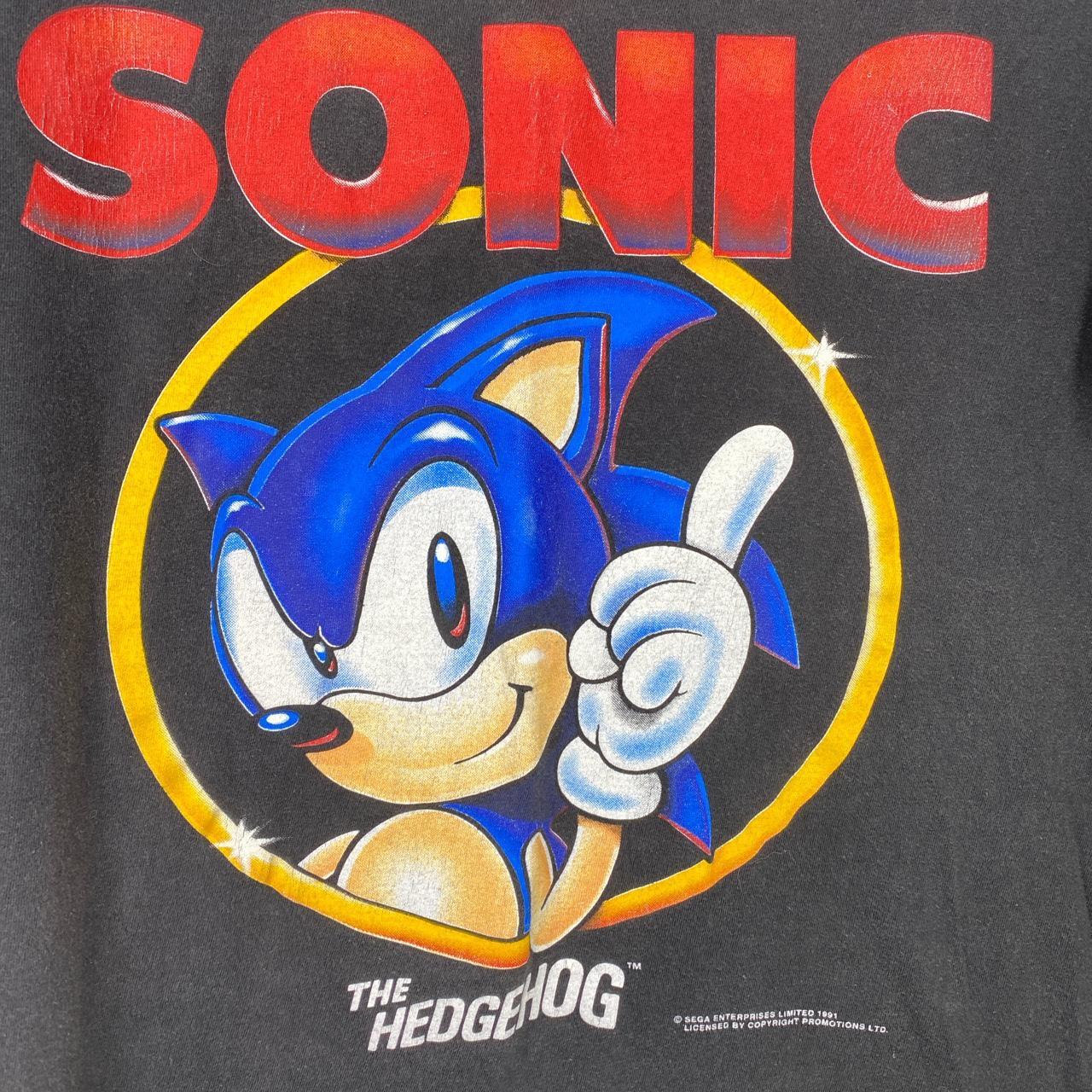 Vintage Sonic The Hedgehog 1991 Original Black Full... - Depop