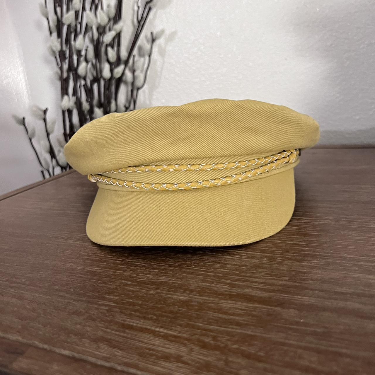 Brixton yellow fiddler cap. Size small - Depop