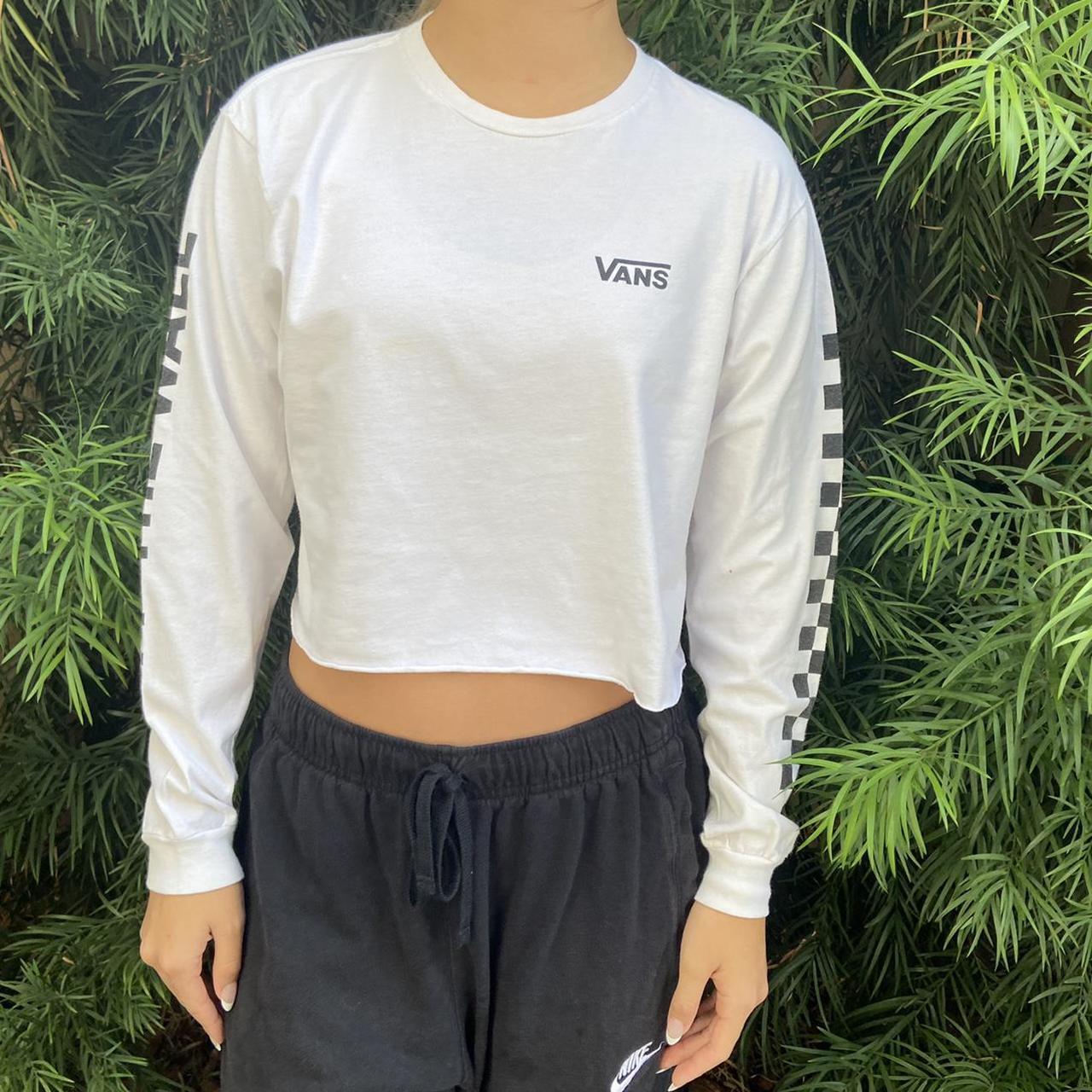 Vans Off The Wall Crop Top Vans Off The Wall White... - Depop