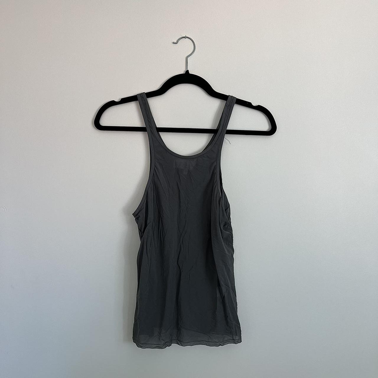 L'Academie Sheer Double Racer Tank with Sheer... - Depop