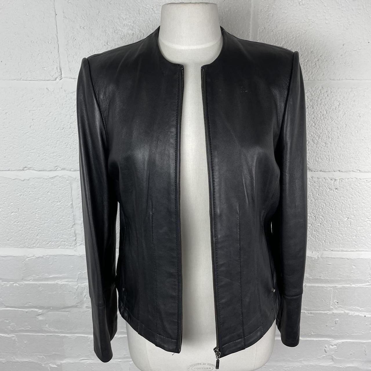 🌼Features: Principles black real leather jacket... - Depop