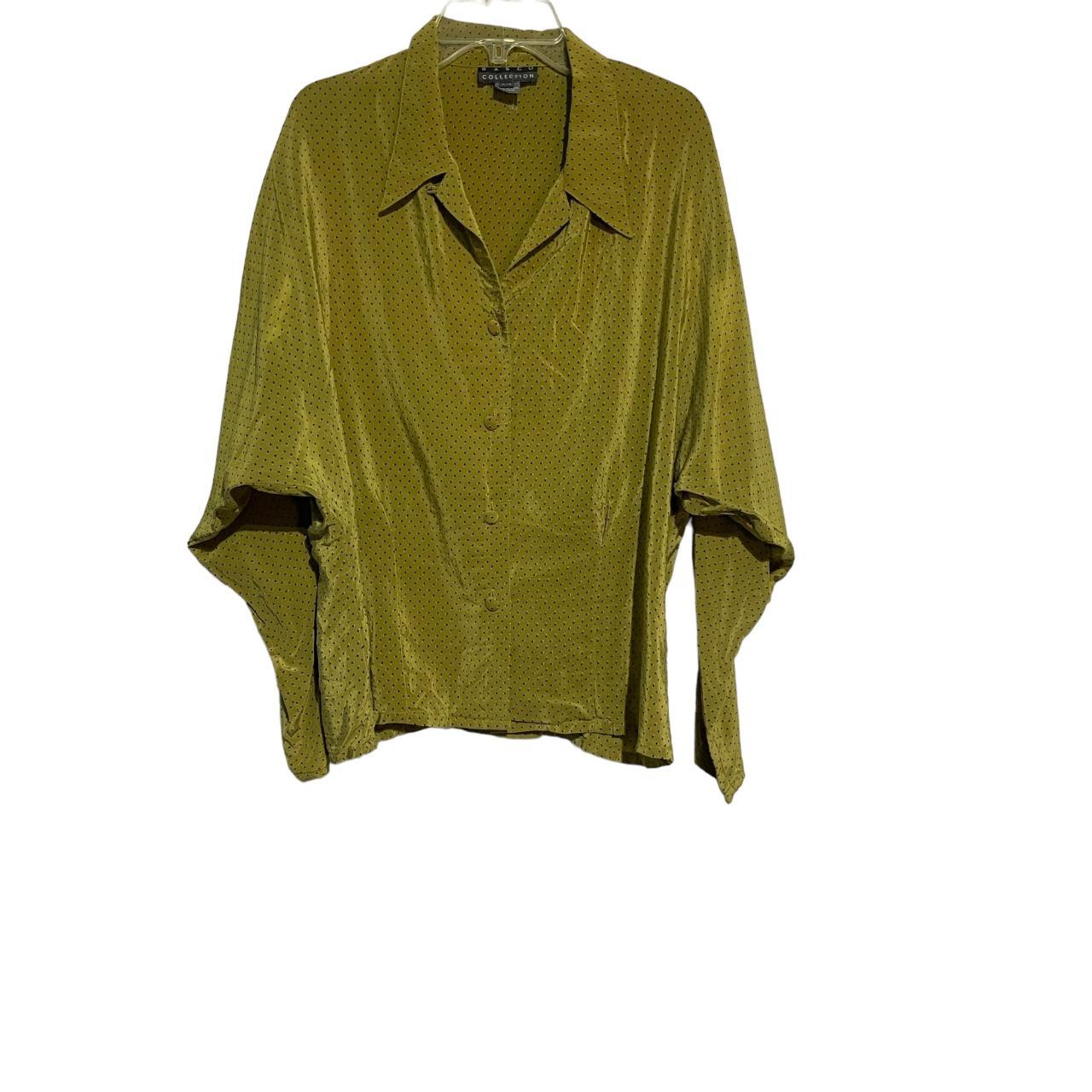 Vintage Basco Collection Women's Long Sleeve Button... - Depop