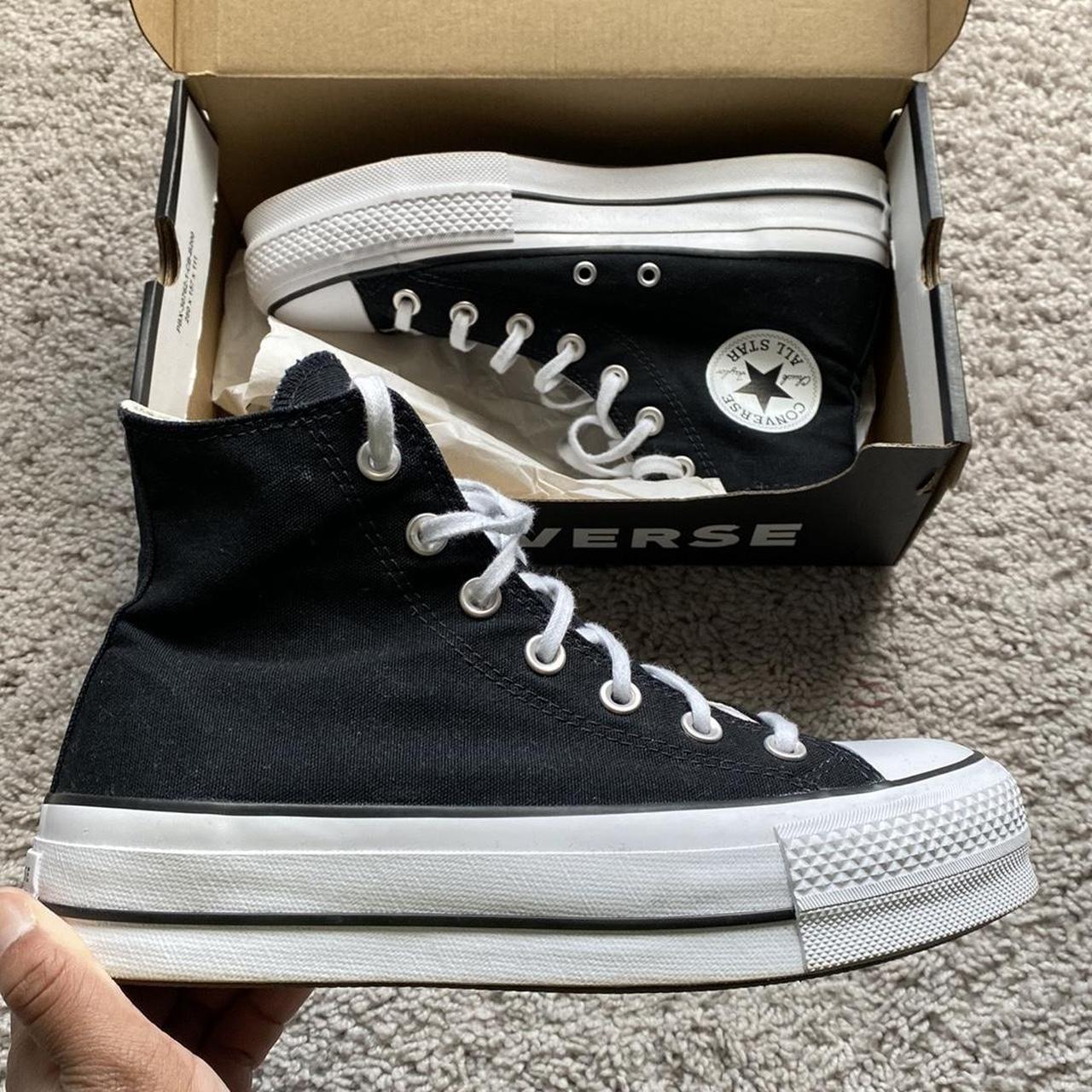 Like new black platform Converse comes with... - Depop