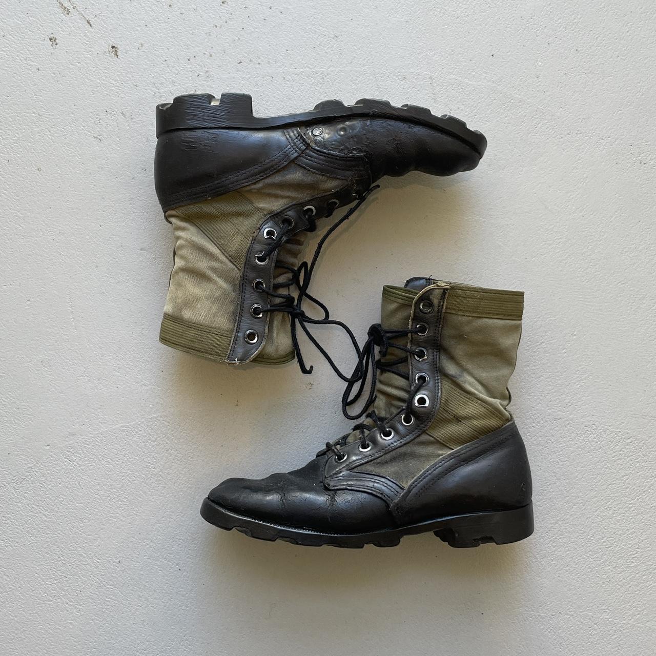 Black and Olive Vietnam Era Military Spike Combat... | Depop