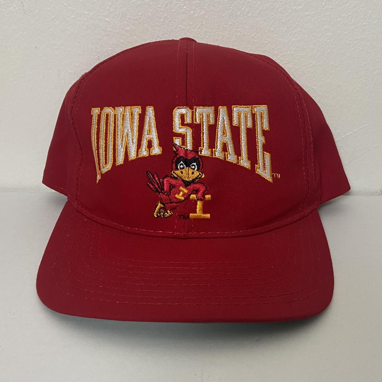 * 1990s vintage IOWA STATE collegiate snap back with... - Depop