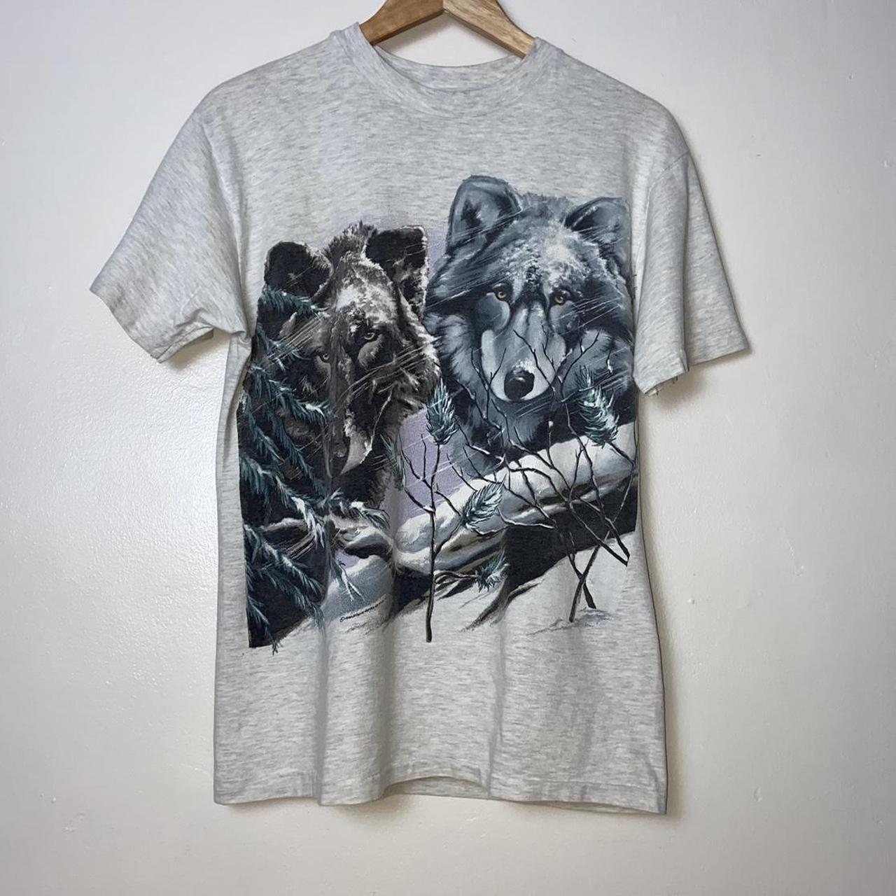 * 1993 vintage TWO WOLVES tee shirt with “Harlequin... - Depop